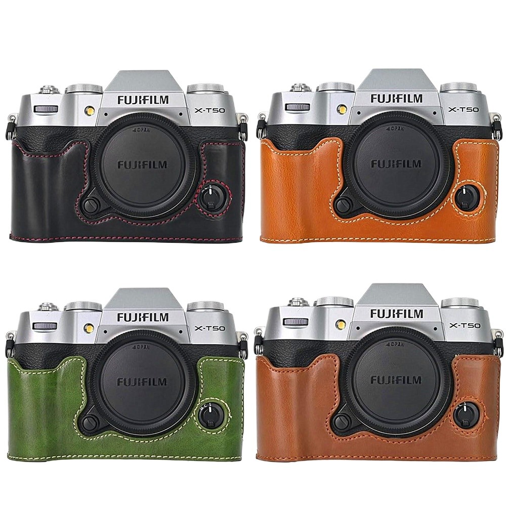 Dành Cho Fujifilm X-T50 Retro Da Pu Nửa Thân Bao Đế Đáy Mở Phiên Bản ...