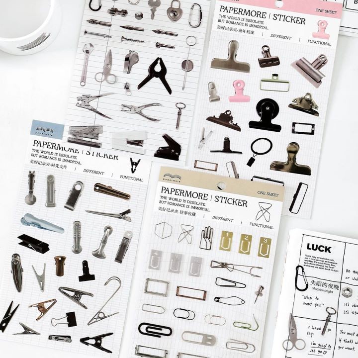Sticker PPM Retro Clip chất liệu PET trang trí sổ tay Nhà Kawaii ...