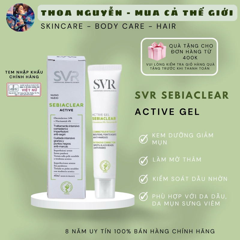 KEM DƯỠNG SVR Active Gel / Mat + Pores | Shopee Việt Nam