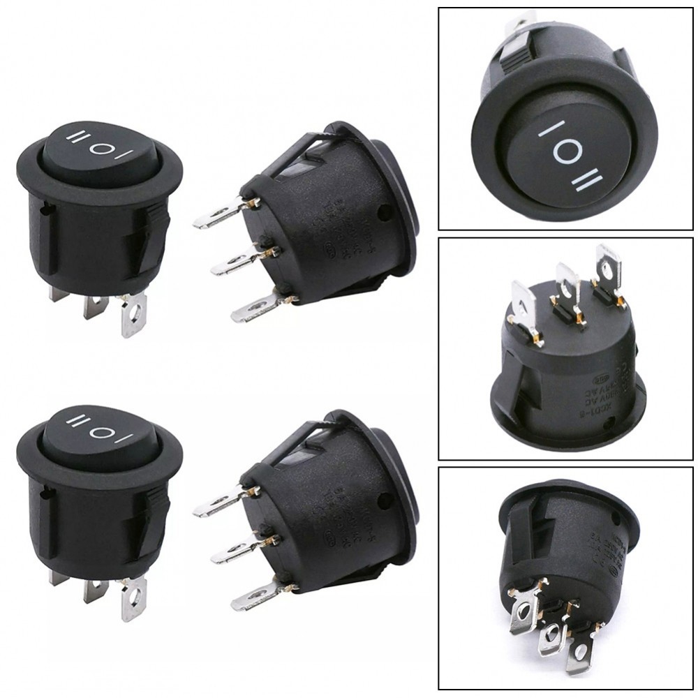 【shopee】3 Pin Rocker Switch Quick Connect Terminals Round Toggle Switch Easy Panel Mount【Brand ...