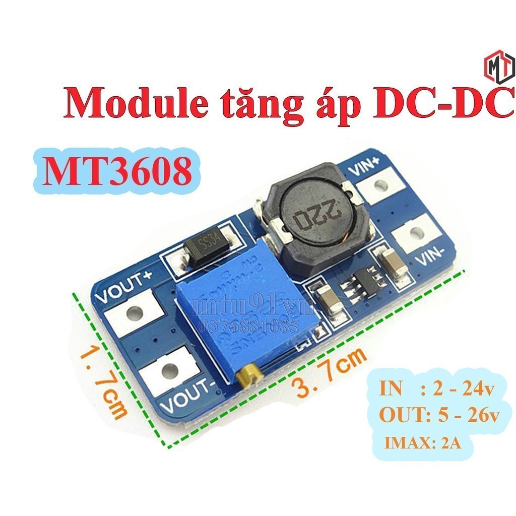 001 Mạch nguồn tăng áp DC MT3608 2A | Shopee Việt Nam