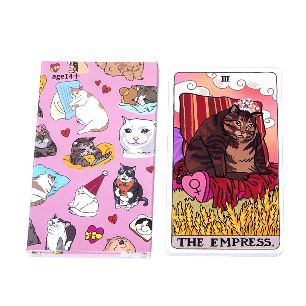 The Original Cat Meme Tarot Funny Pink Cute Tarot Board Game Cards ...