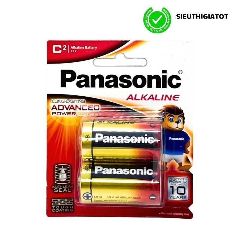 Pin Trung Panasonic alkaline LR14 Cao Cấp Vỉ 2 Viên Hàng Chính Hãng ...