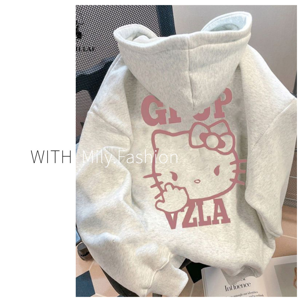 Milyfashion ฤดูใบไม้ร่วงฤดูหนาว Hello Kitty Cartoon Hooded เสื้อกันหนาว ...