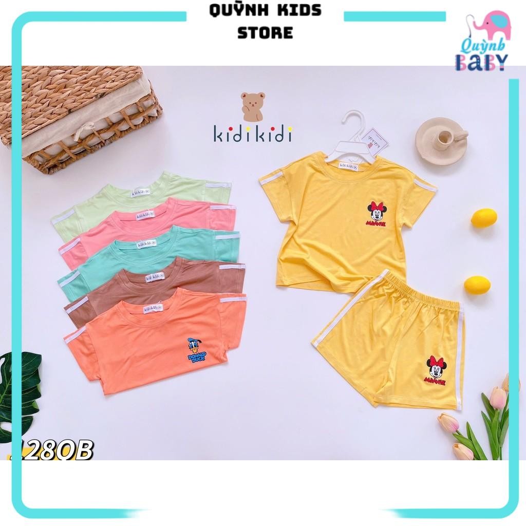 (11-28kg) 128QB Bộ TL tay cộc phối viền logo hoạt hình dòng nhà KIDIKIDI thun lạnh chuẩn xịn ...