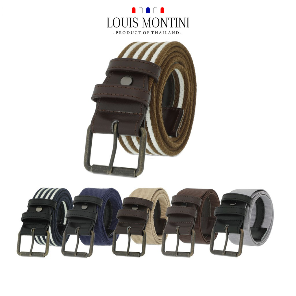 Thắt lưng vải phối da bò Louis Montini (The Canvas) MCT26 | Shopee Việt Nam