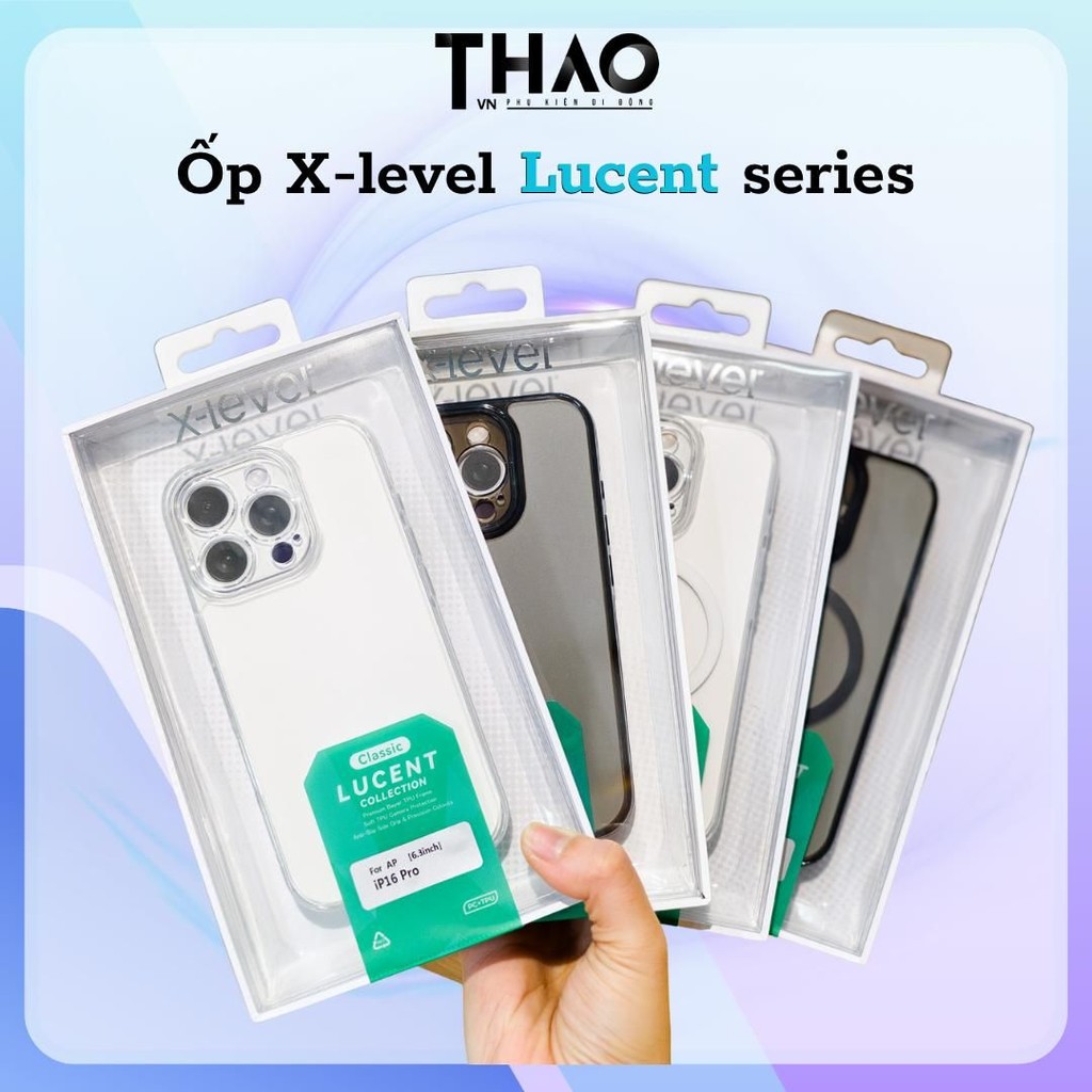 [Có ốp iP17]Ốp lưng X-level Lucent bảo vệ camera Nhám Hạn Chế Vân Tay ...