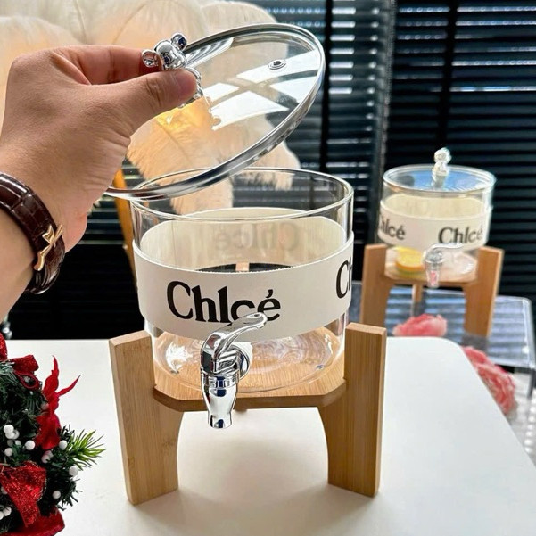 Fauget Shop House Bình nước thủy tinh chịu nhiệt có vòi và chân đế ...