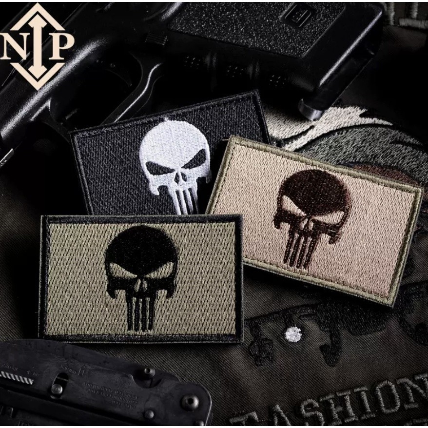 Patch_velcro PUNISHER dán quần áo_ba lô túi xách _retro | Shopee Việt Nam