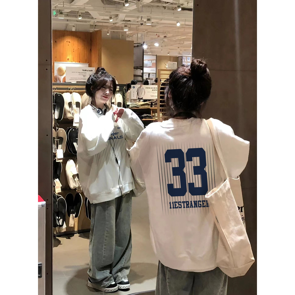 Focus local brand xu hướng vintage sọc số áo nỉ nữ dày nữ sweater form ...