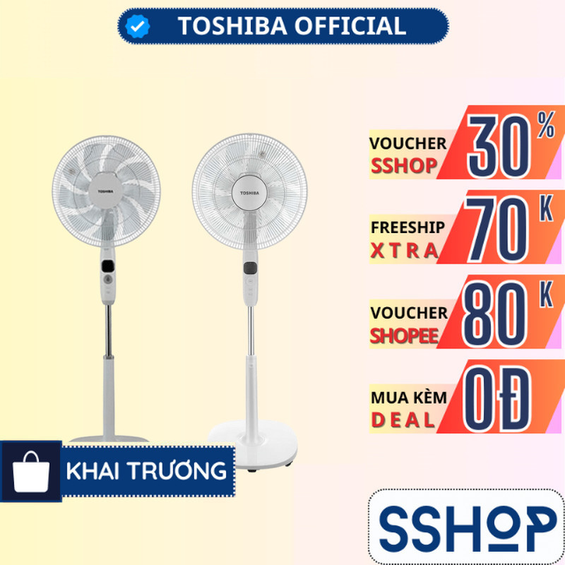 Quạt đứng Toshiba 9 cánh Inverter tiết kiệm điện, remote điều khiển từ xa, 26 tốc độ gió F-LSD10 ...