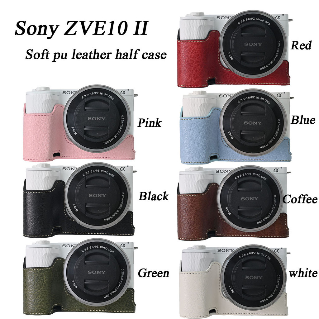 Zve10m2 Vỏ Da PU ZVE10 II Vỏ Máy Ảnh Nửa Thân Có Dây Đeo Cho Sony ZVE10 ...