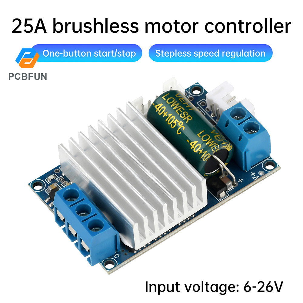 Pcbfun DC 6-26V 300W BLDC Bộ điều khiển động cơ không chổi than DC ba pha Bộ điều khiển động cơ ...