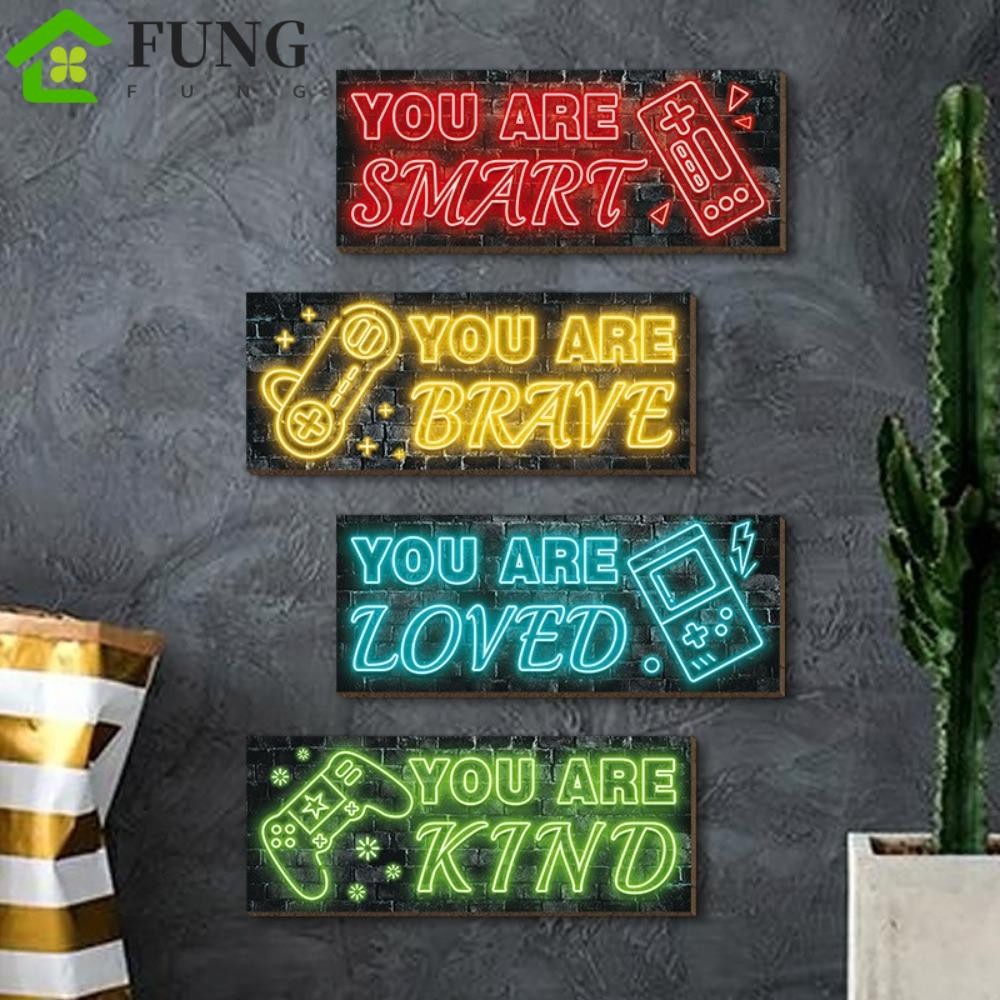 FUNG Neon Light Game Sign, Bảng điều khiển trò chơi vui nhộn của Mỹ ...