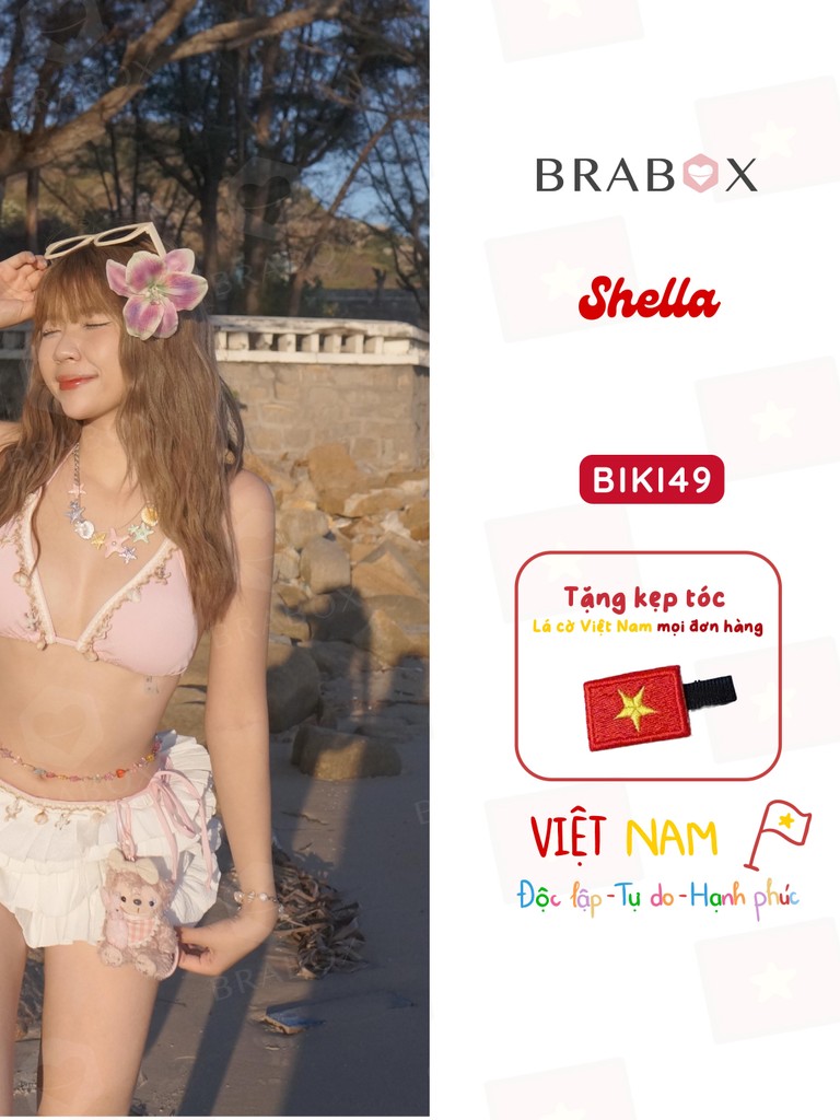 Bikini 2 mảnh [CÓ SẴN] vỏ sò BLUE SHELLA BRABOX BIKI49 | Shopee Việt Nam