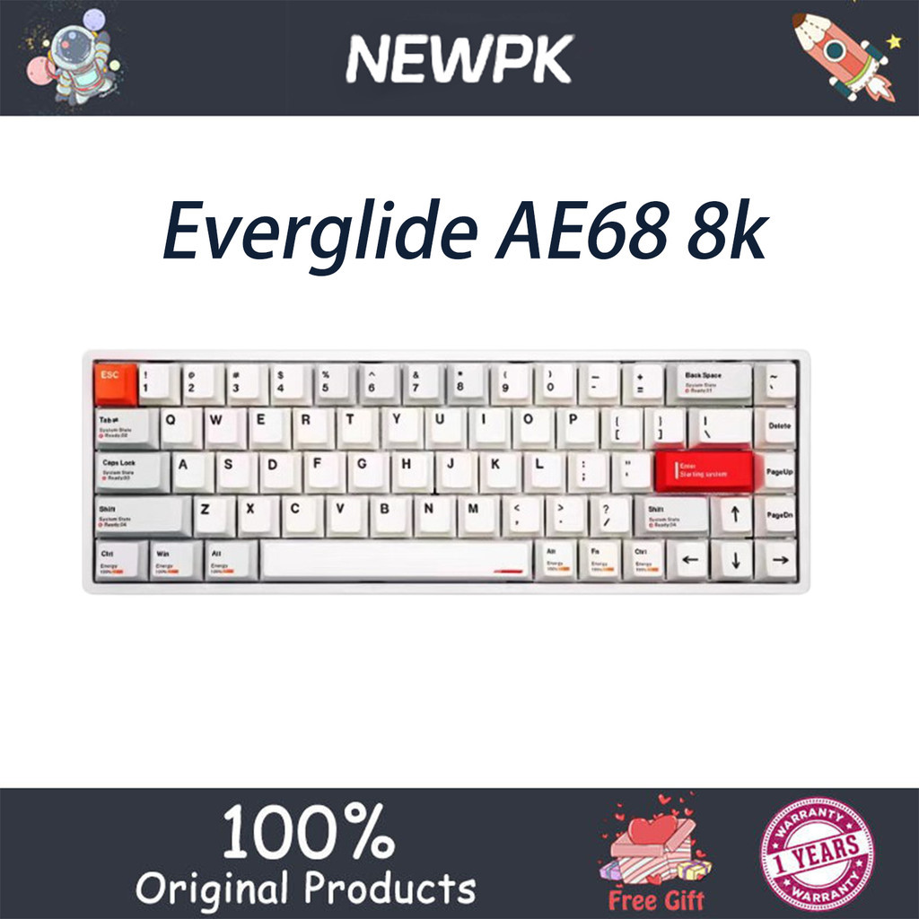 Everglide AE68 65% có dây C-type Hall kích hoạt hiệu ứng phân cực 8K từ ...