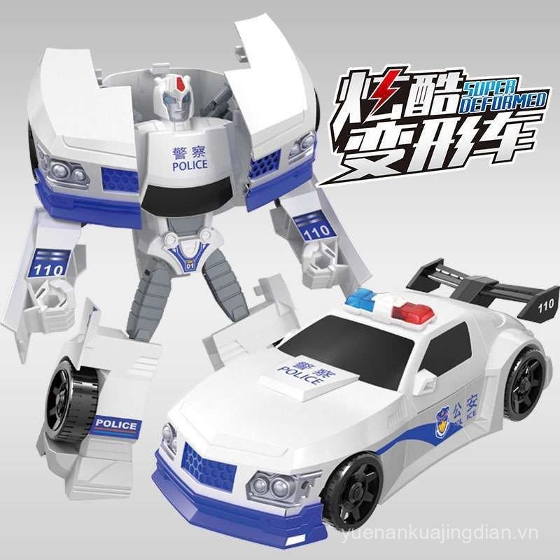 [Spot Goods]Children's Transform Toys Robot Police Car Roadblock Car ...