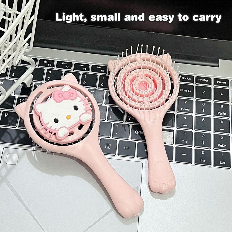 Qwq Kawaii Hồng Hello Kitty Đệm Không Khí Lược Sanrio Kt Mèo Tóc Dài ...