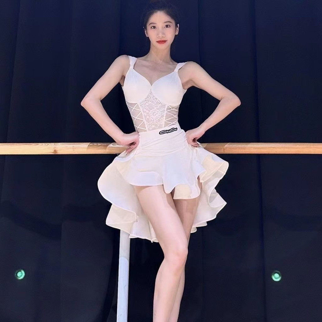 Trắng Pure Desire Latin Dance Practice Gợi Cảm Chia Bộ Đồ Váy Lớn ...