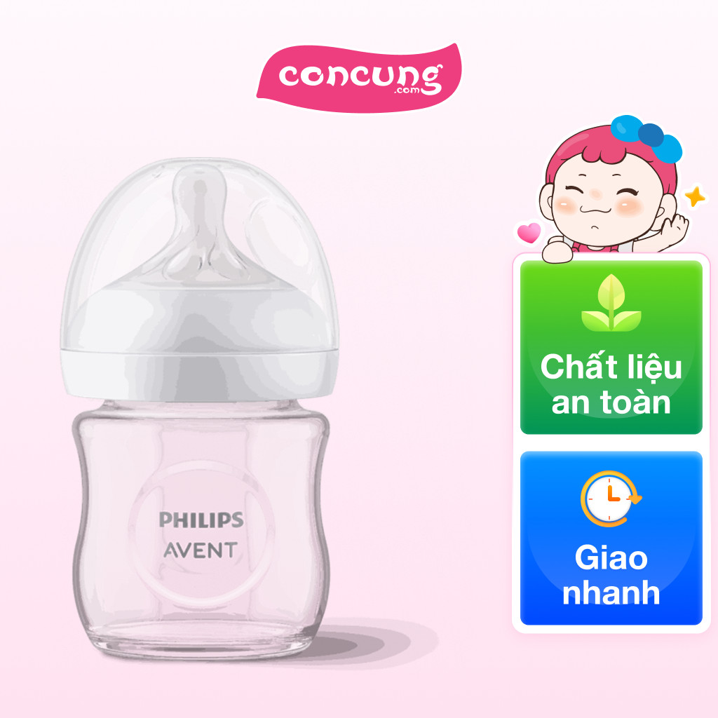 Bình sữa thủy tinh Philips Avent mô phỏng tự nhiên 120ml (SCY930.01 ...