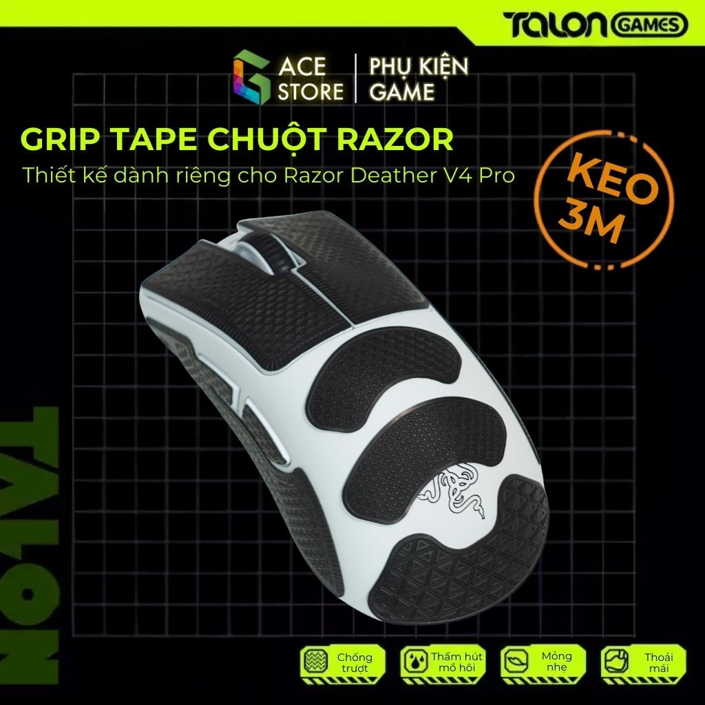 Grip Tape Chuột Razor Deather V4 Pro – Miếng Dán 3M Chống Trượt Full Bộ ...