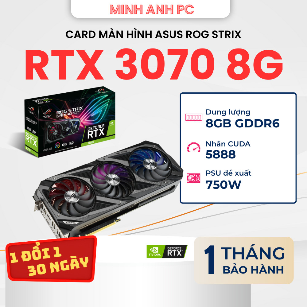 VGA Card Màn Hình ASUS ROG Strix GeForce RTX 3070 O8G | Shopee Việt Nam