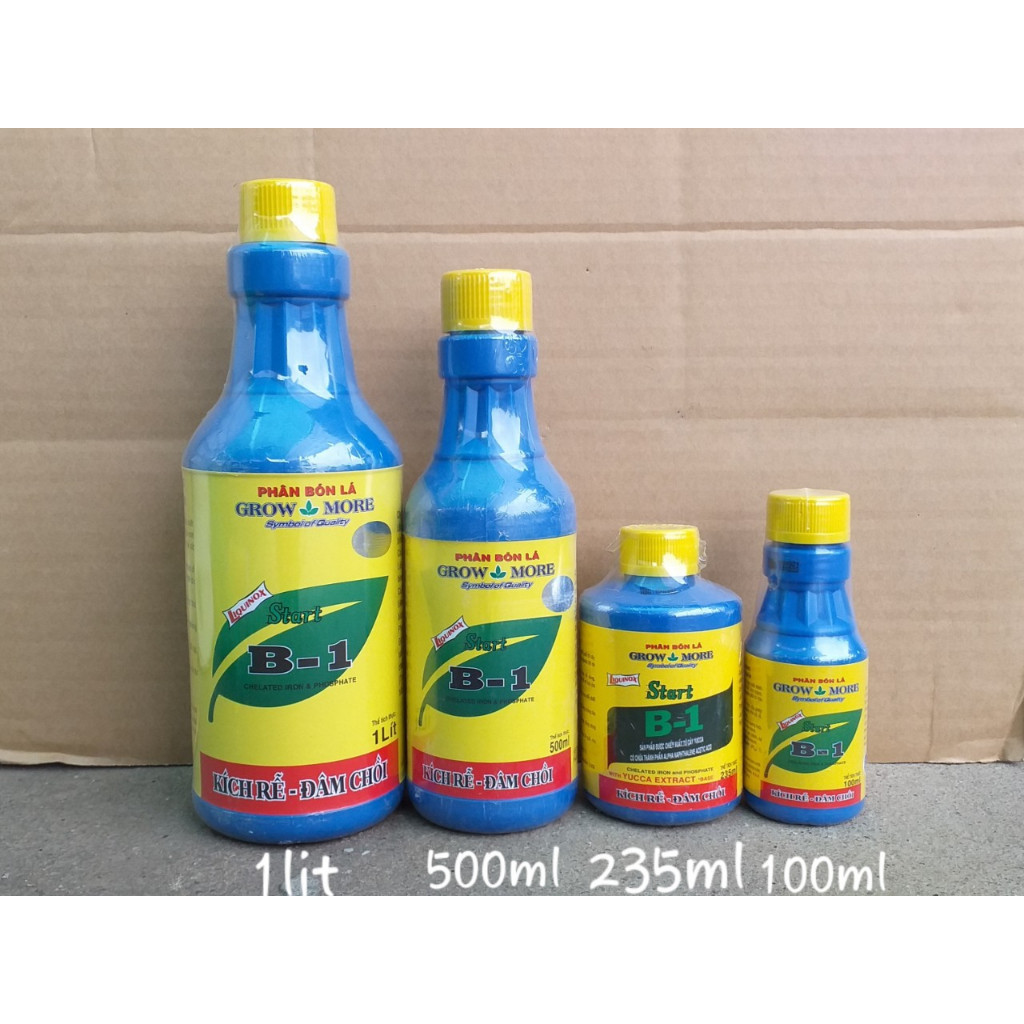 Phân bón lá Vitamin B1 Grow More- LIQINOX START kích rễ cho hoa lan, cây cảnh lọ 235ml, 500ml, 1 ...