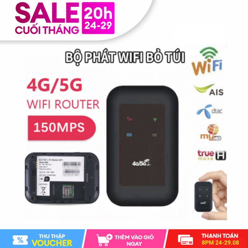 4G/5G Pocket WiFi 150Mbps, Hỗ Trợ 4G WiFi, Dùng được Cả Mobile Wifi, Bộ ...