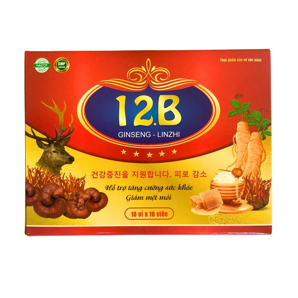 Viên uống Vitamin 12B Ginseng Linzhi Tăng sức đề kháng, bồi bổ cơ thể ...