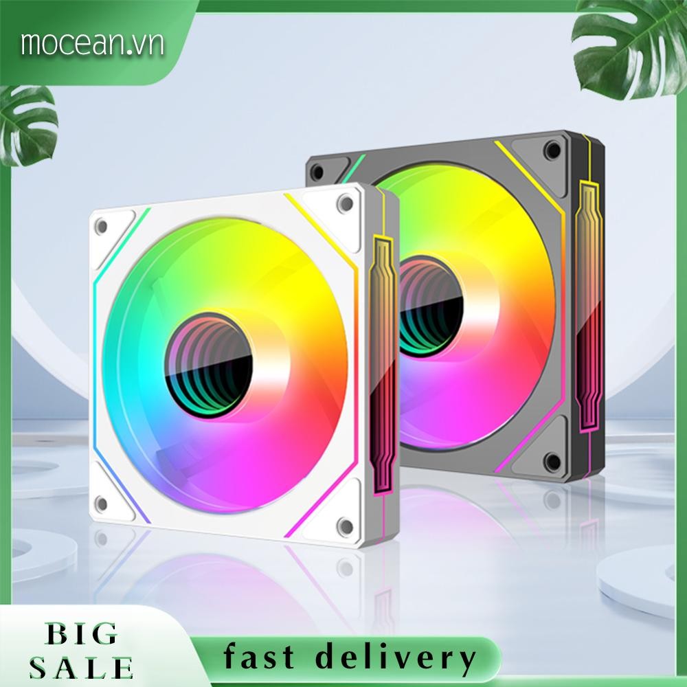 [Mocean.vn] 12cm ARGB 5V 3Pin 4 Pin PWM CPU Quạt làm mát Gương vô cực ...