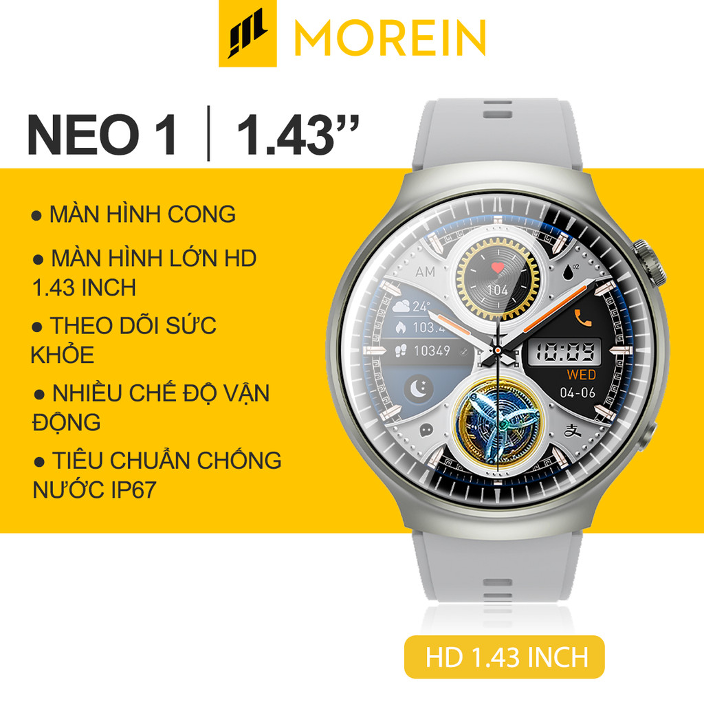 Morein Đồng Hồ Thông Minh Bluetooth 5.3 Chống Nước IP67 Theo Dõi Nhịp ...