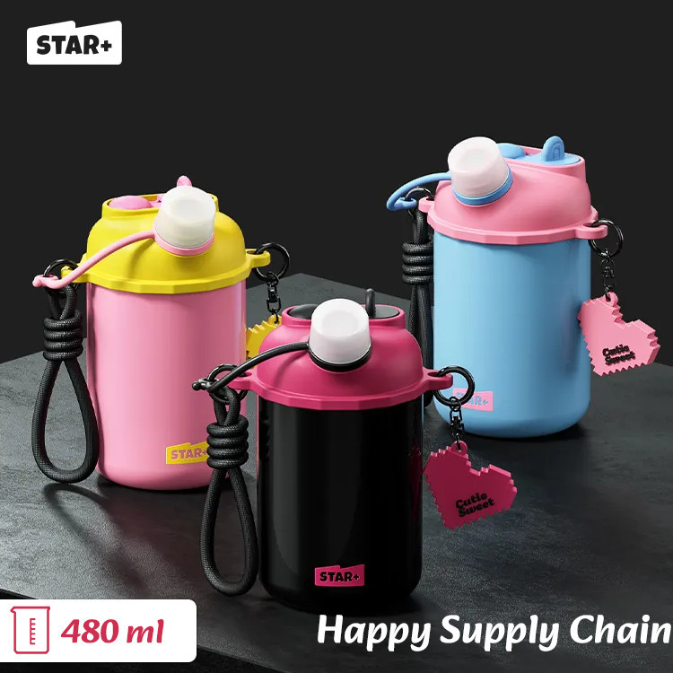 Cốc Giữ Nhiệt Macaron, Bình Giữ Nhiệt Happy Supply Chain, S011 | Shopee ...