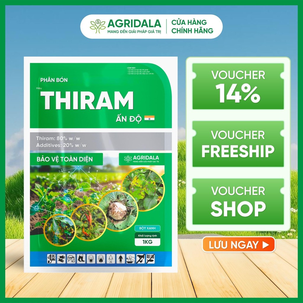 THIRAM 80WP (Bột xanh) - Thay thế Mancozeb - Thán thư, nấm cóc, rỉ sắt ...