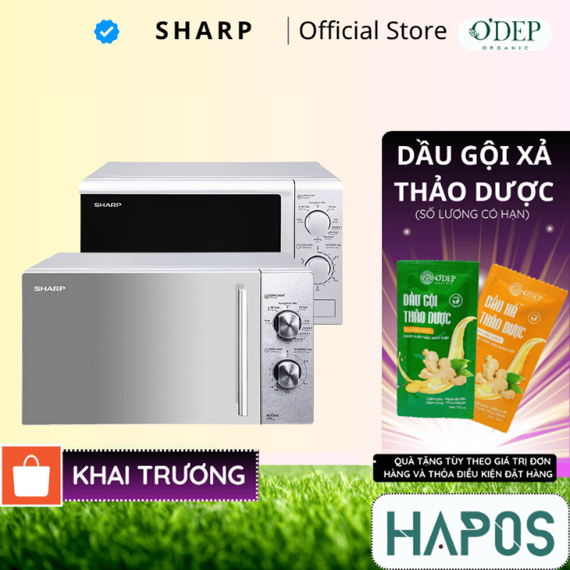 Lò vi sóng có nướng Sharp 20 lít 800W nướng 1000W, Chính hãng rã đông làm chín nhanh R-G222VN-S ...