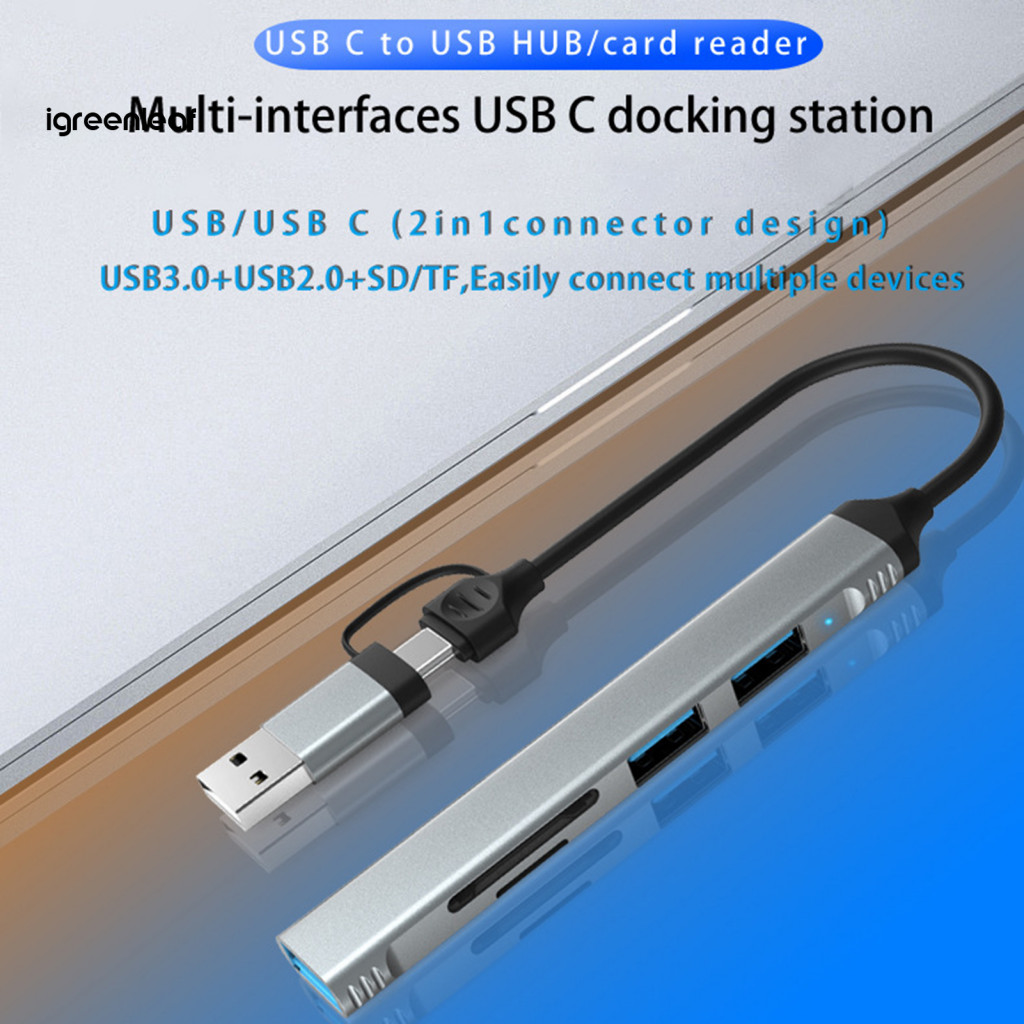 Igreenrx USB Hub 5 trong 1 Đa chức năng tốc độ cao USB 30 Type-C Multi ...