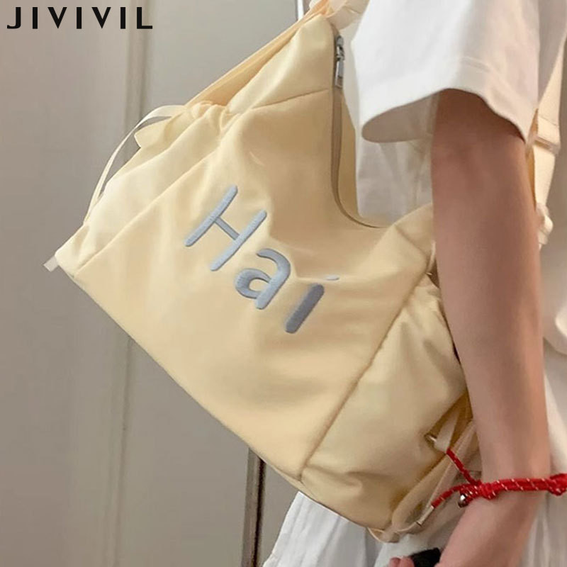Jivil Túi Tote Nữ Phong Cách Quốc Gia Mới Chữ Canvas Tối Giản Niche Túi ...