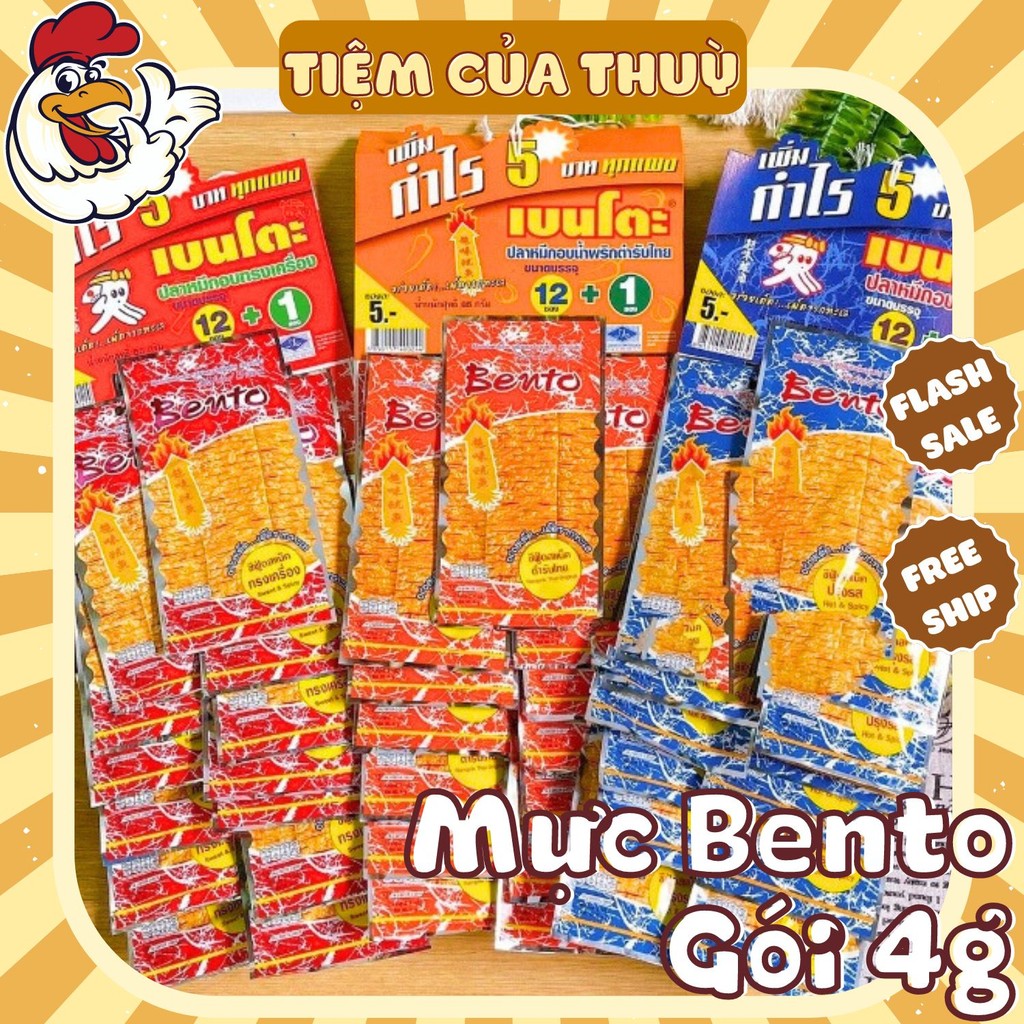 Mực Bento Gói 4G Snack Mực Bento Thái Lan Đủ 3 Vị Mực Bento Siêu Cay ...