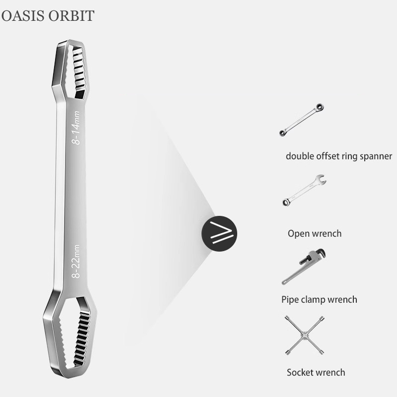 Cờ lê mận đa chức năng OASIS ORBIT, cờ lê đa năng có thể điều chỉnh tự siết chặt cờ lê di động 8 ...