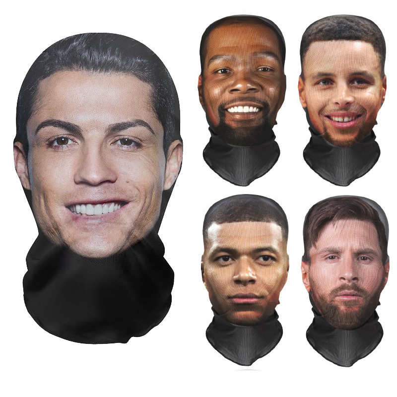 Ronaldo mask Vỏ đầu mặt nạ lưới họa tiết ngộ nghĩnh 3D cho bữa tiệc ...