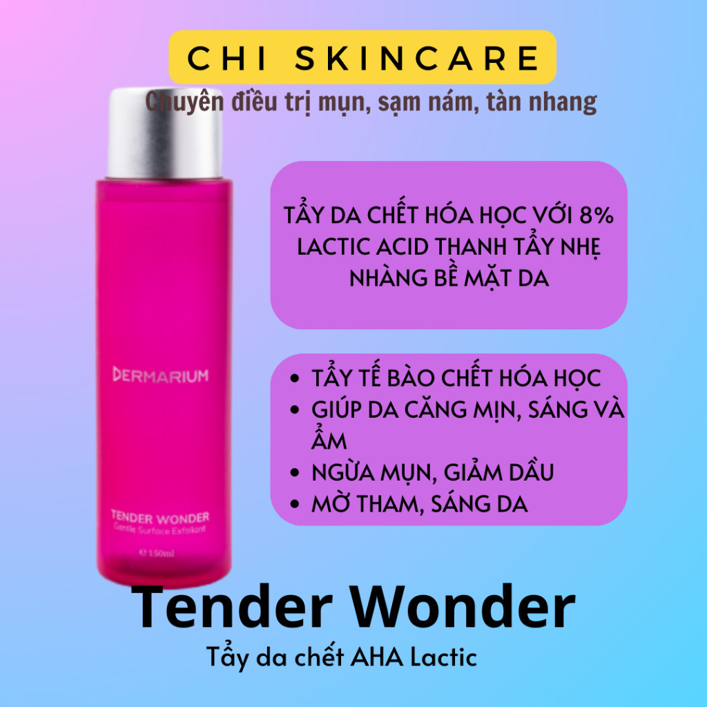 Dermarium - Tender Wonder, Toner làm sạch acid AHA 8% Lactic Acid 150ml ...