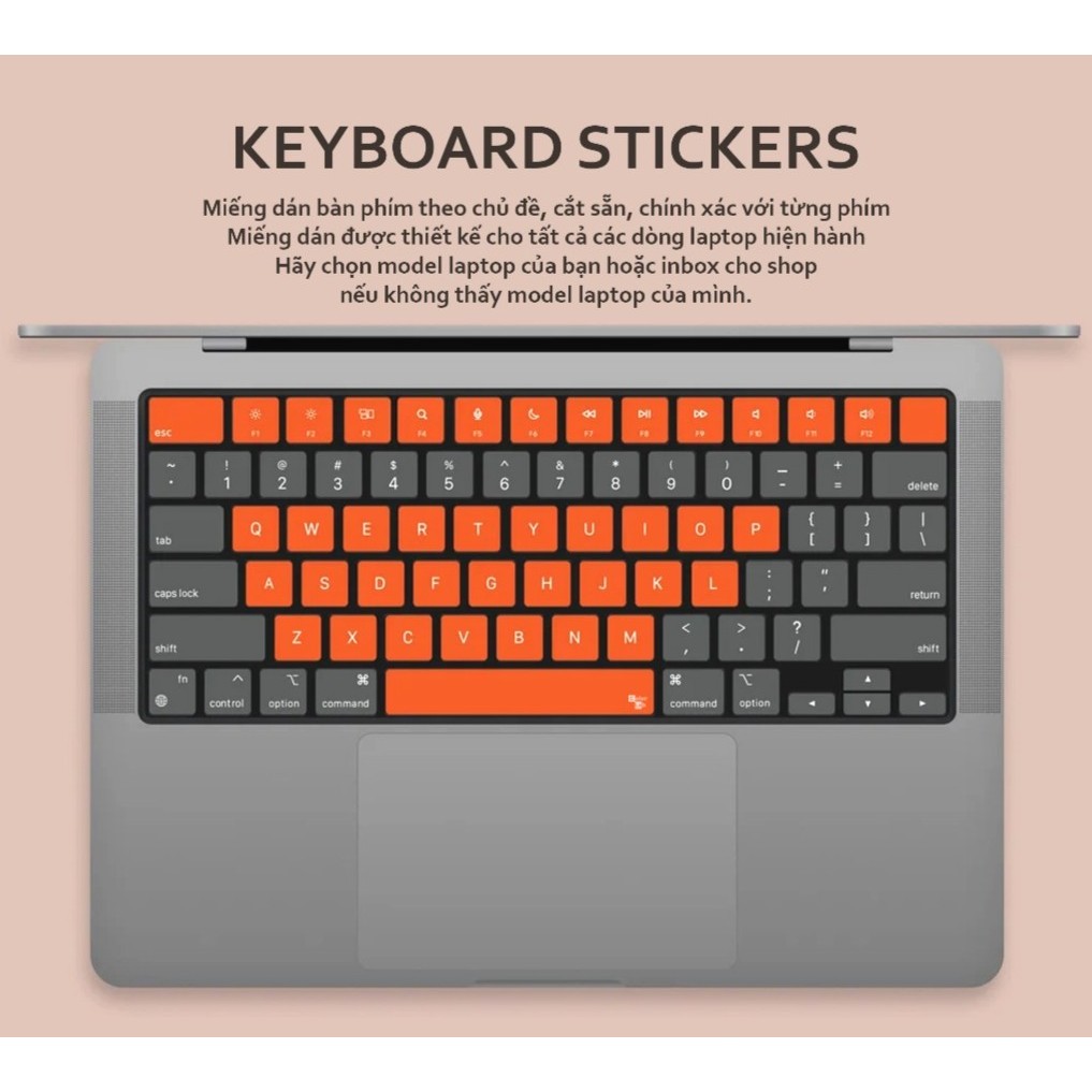 Miếng Dán Trang Trí Bàn Phím Laptop Macbook 4 - Bản Nhiều Màu Đơn Giản ...