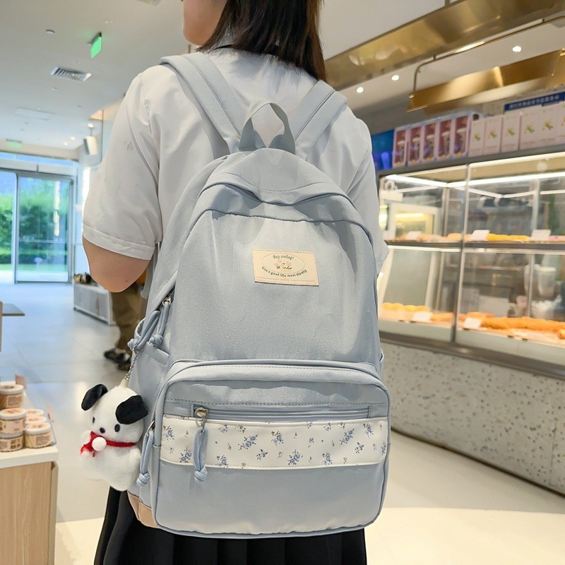Ins Idle Style Schoolbag Nữ Đơn Giản Sinh Viên Đại Học Ba Lô Hoa Hợp ...