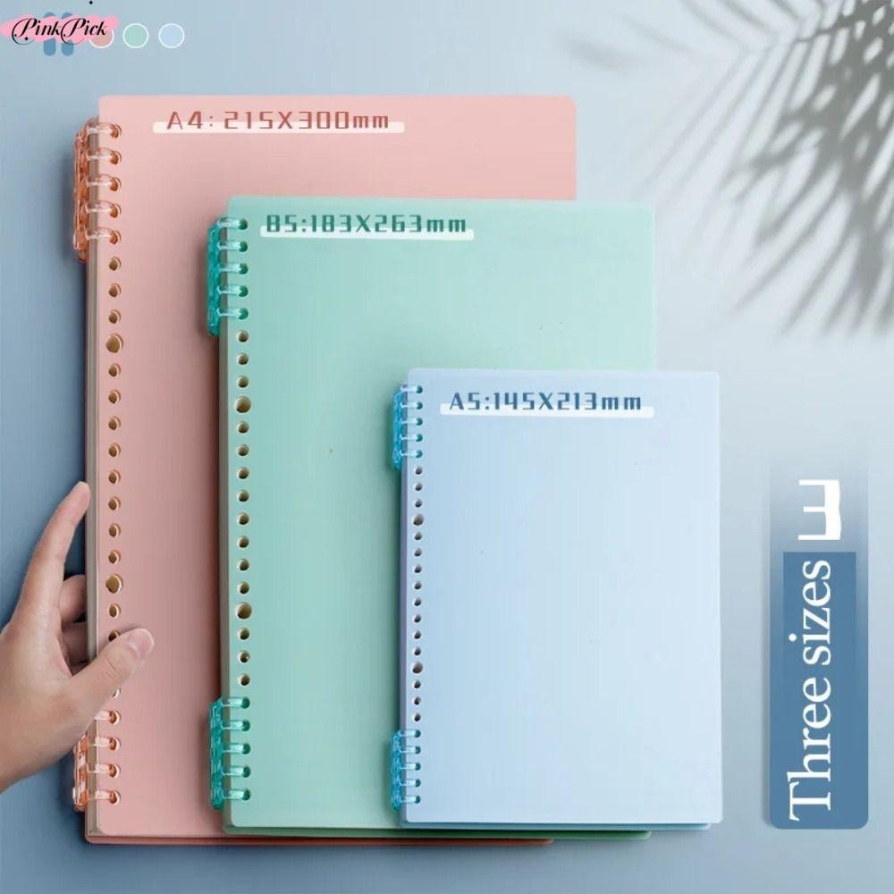 [Hồng] Bìa sách lá rời, A4 A5 B5 PP DIY Loose Leaf Notebook, Chất kết dính văn phòng phẩm dễ ...