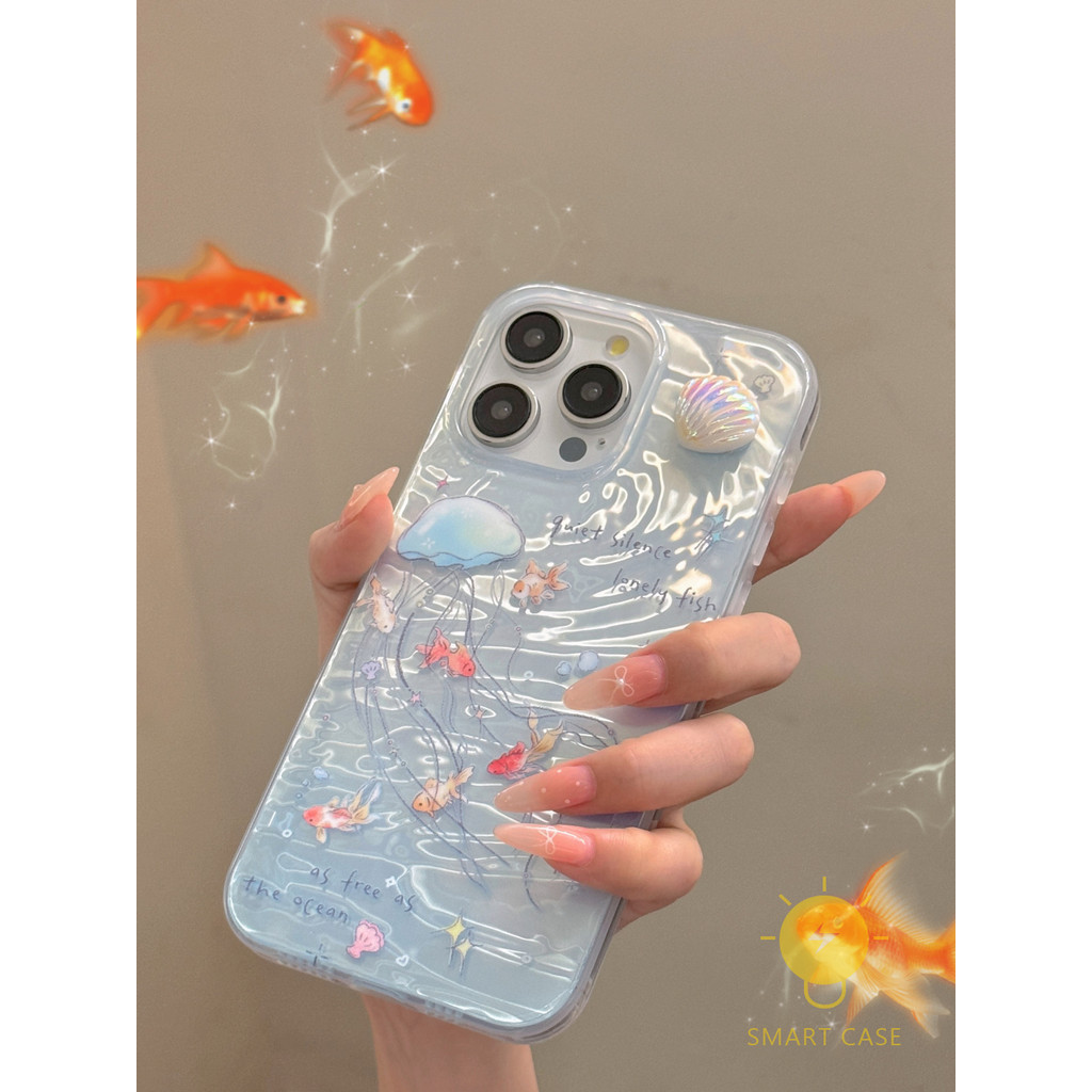 Case For iPhone 14 Pro Max [Water Ripple Fish Sea Shell 3D] Phone Case ...