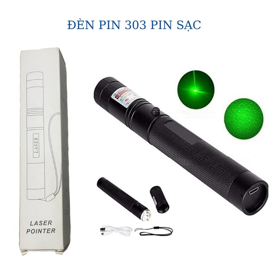 đèn pin laser 303 tia xanh pin sạc, đèn pin laze tia xanh siêu sáng ...