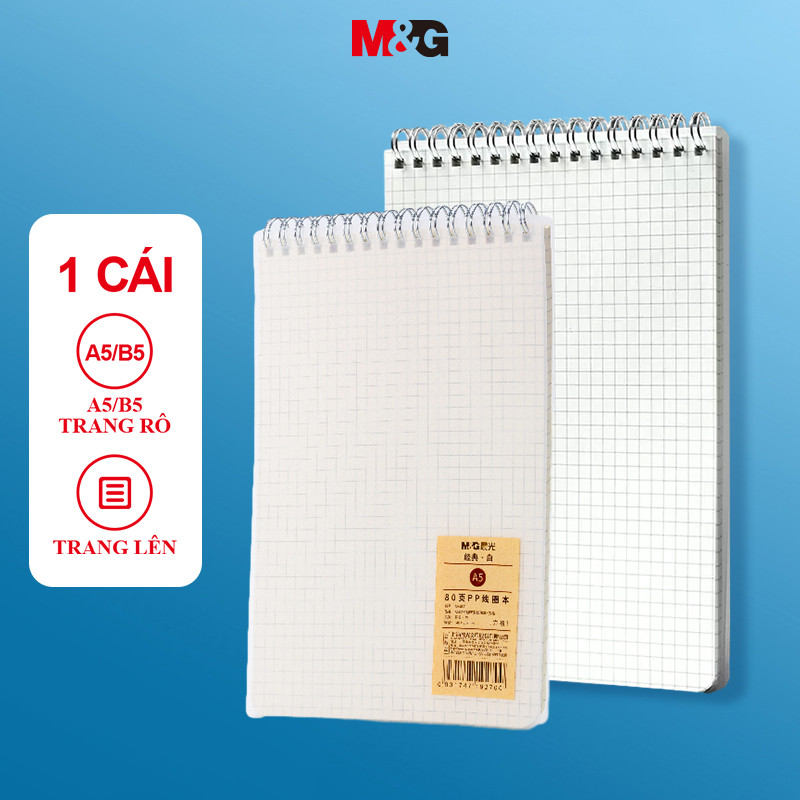 M&G A4 B5 80 Sheets Horizontal Lines Square Coils Notebook Note Notes ...