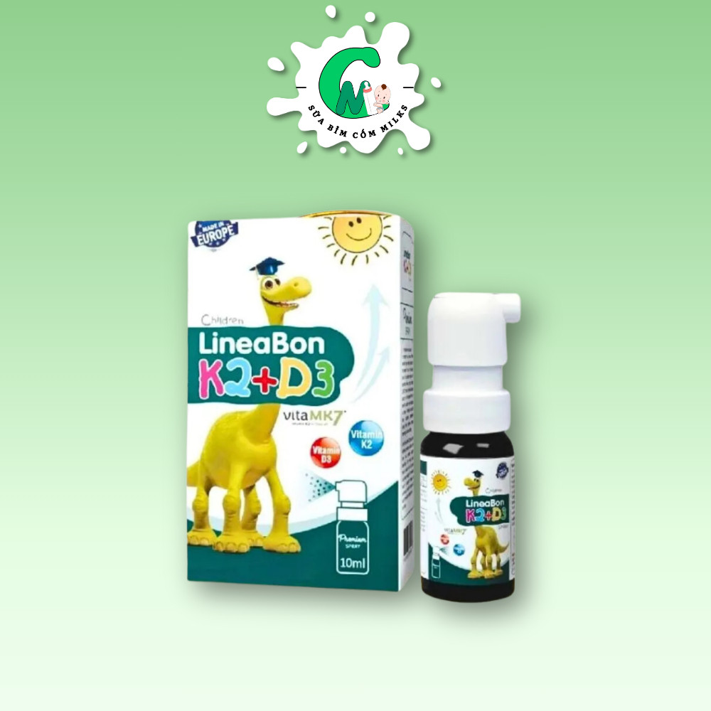 Lineabon Dạng Xịt Màu Xanh Bổ Sung Vitamin D3, K2 Giúp Hấp Thụ Canxi, Giảm Nguy Cơ Loãng Xương ...