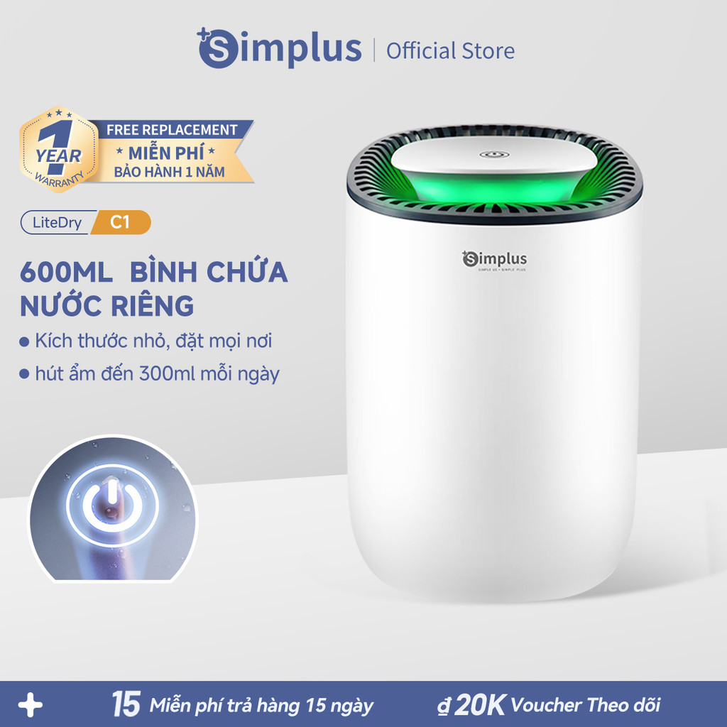 Simplus Máy Hút Ẩm Gia Đình Mini Lượng Hút 380mL/ngày Giảm Ồn Tiết Kiệm ...