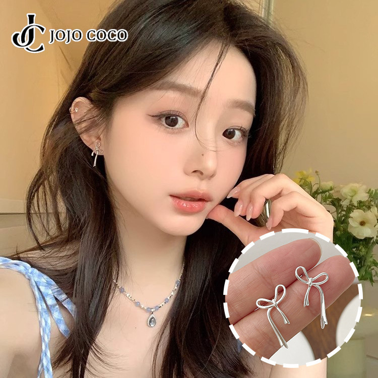 Jojo COCO 2024 Mới S925 Bạc Nơ Ruy Băng Bông Tai Ngọt Ngào Và Nhẹ Nhàng Nữ Trang Sức | Shopee ...