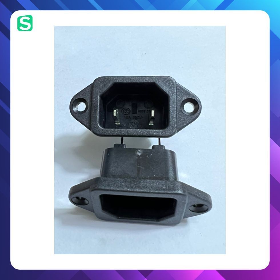 [ 3 con ] JACK NGUỒN AC 3 CHẤU 2 CHÂN ( ĐỒNG XỊN ) Jack nồi cơm điện ...
